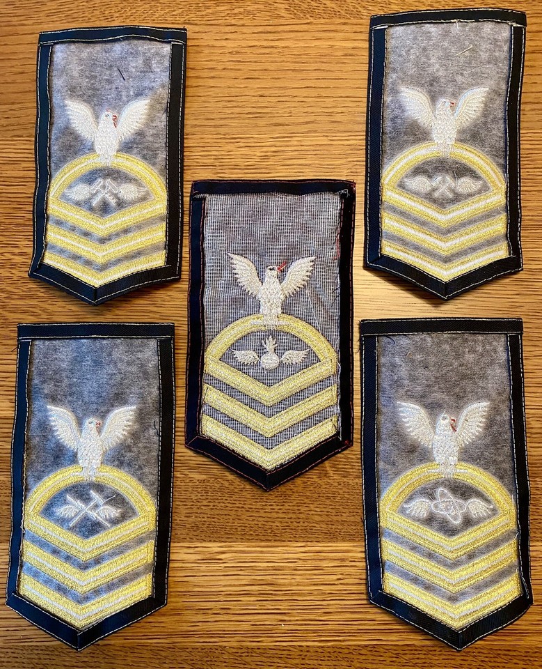 Lot of 5 different US Navy Rates Chief Petty Officer rank Patches USN ...