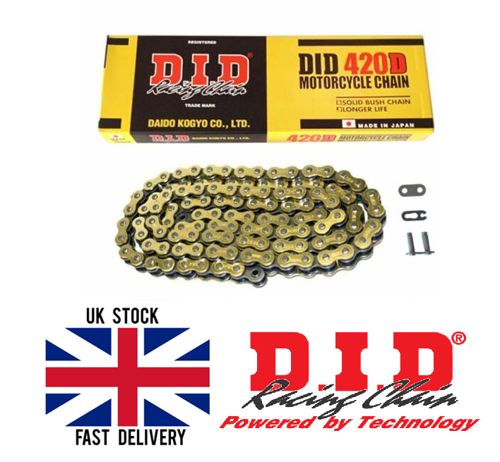 DID BRAND NEW RACING GOLD MOTORCYCLE DRIVE CHAIN 420 420D / 114L 114 L ...