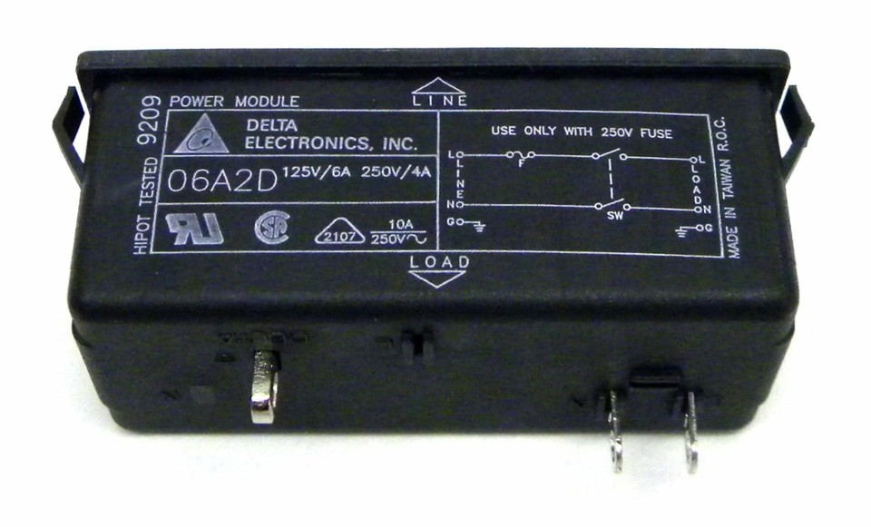 Delta 06A2D IEC-320 C14 Snap-In Panel Mount Power Entry Receptacle ...