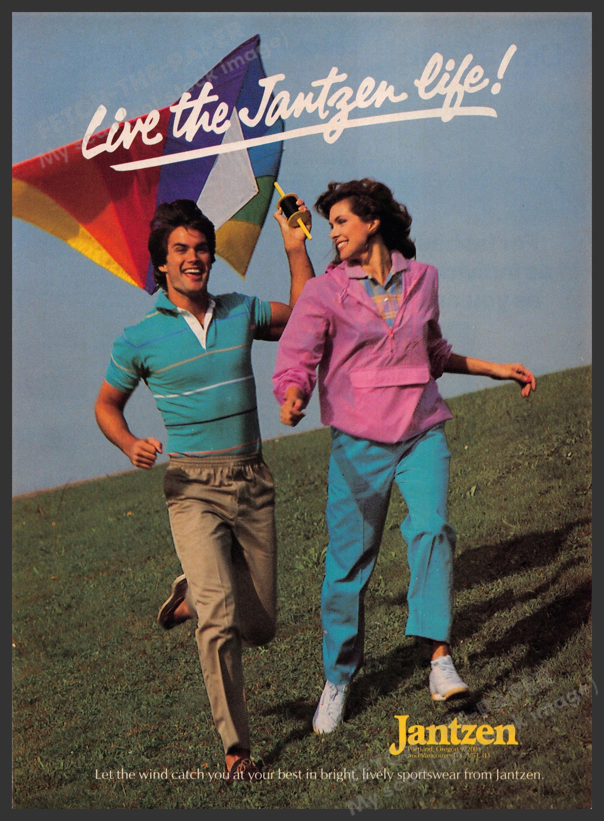 Jantzen Clothing 1980s Print Advertisement 1984 Couple Flying a Kite | eBay