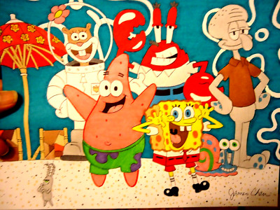SPONGEBOB SQUAREPANTS PATRICK FINE ART ORIGINAL COMIC COLOR ART ON CARD ...