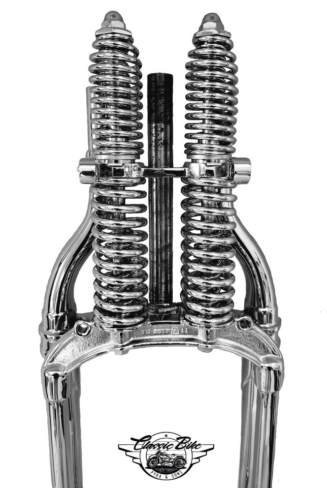 Front Forks Springer inline for Harley Big Twins, all Chrome | eBay