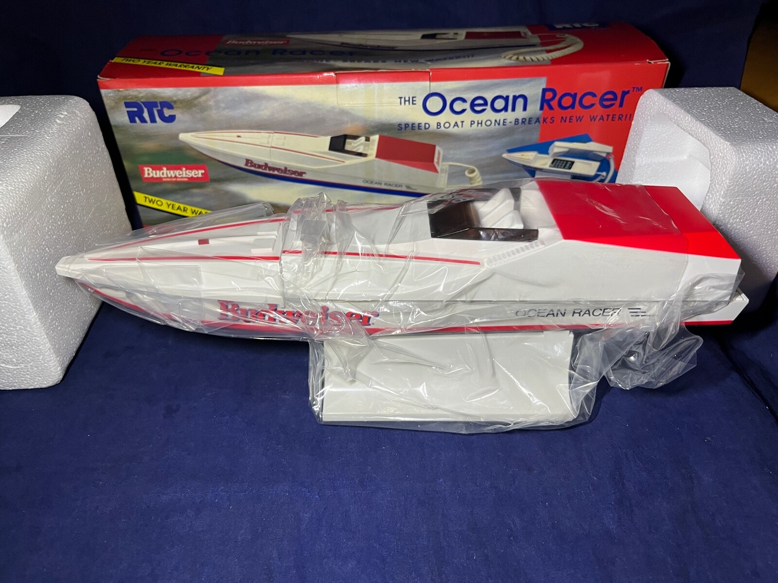 NOS Vintage RTC Budweiser Ocean Racer Speed Boat Phone Telephone RON ...