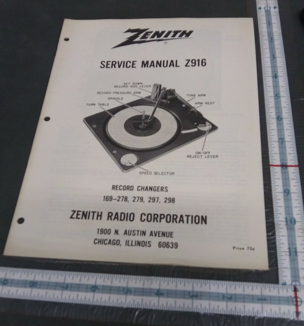 Zenith Service Manual Z916 Record Changers 169-278 279 297 298 | eBay
