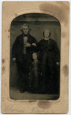 Woman , Man - Thomas Prelee ?, and Little Girl , Tintype Photo ...