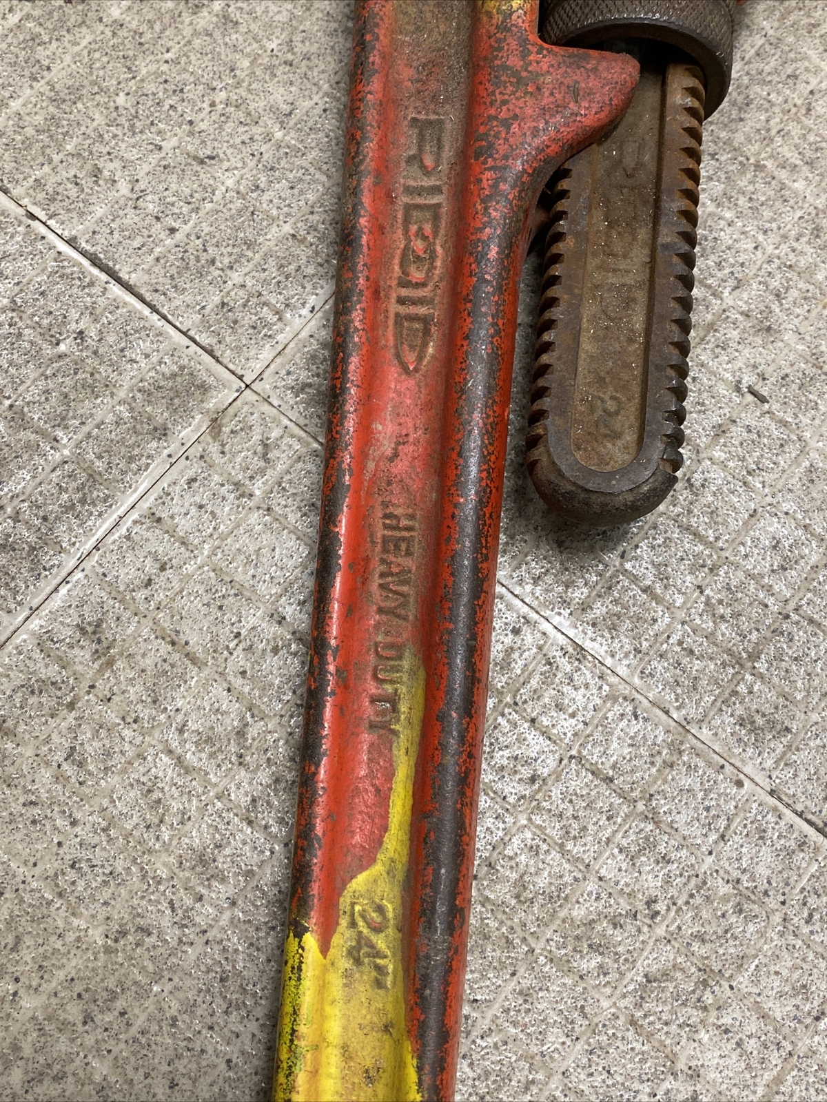 RIDGID 24" Heavy Duty Pipe Wrench Ridge Tool Co Elyria Ohio USA Vintage ...