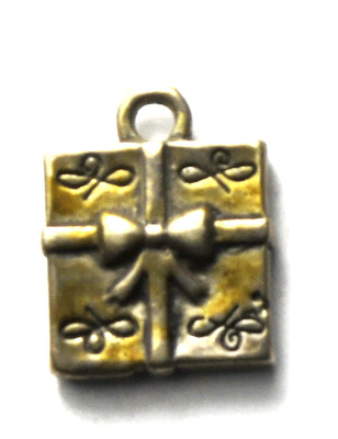 Sterling Silver SJC Present Gift Charm 14mm | eBay