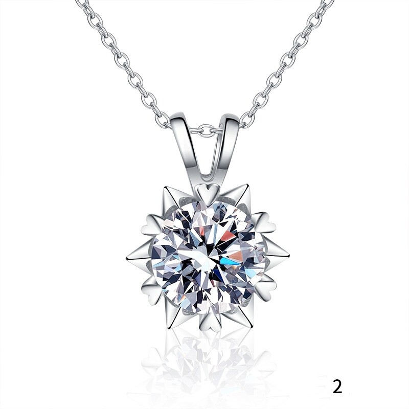 1CT D Color VS1 Moissanite 925 Sterling Silver Heart-Shaped Hexawn Star ...