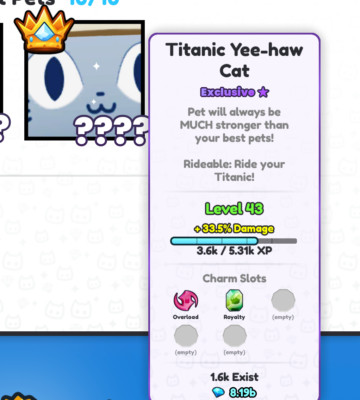 Titanic Yee-haw Cat | Pet Simulator 99 | PS99 | Roblox | Cheap and Fast ...