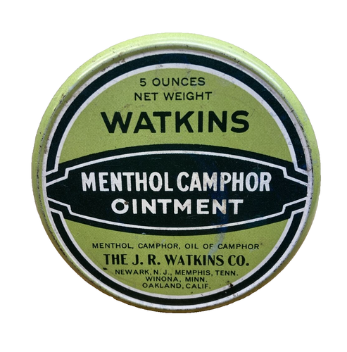Vintage Watkins Brand Menthol Camphor Ointment 5oz Green Tin Container ...