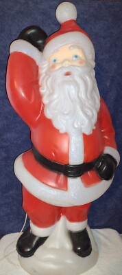 Vintage Waving Santa Claus Christmas Blow Mold 40” General Foam USA ...