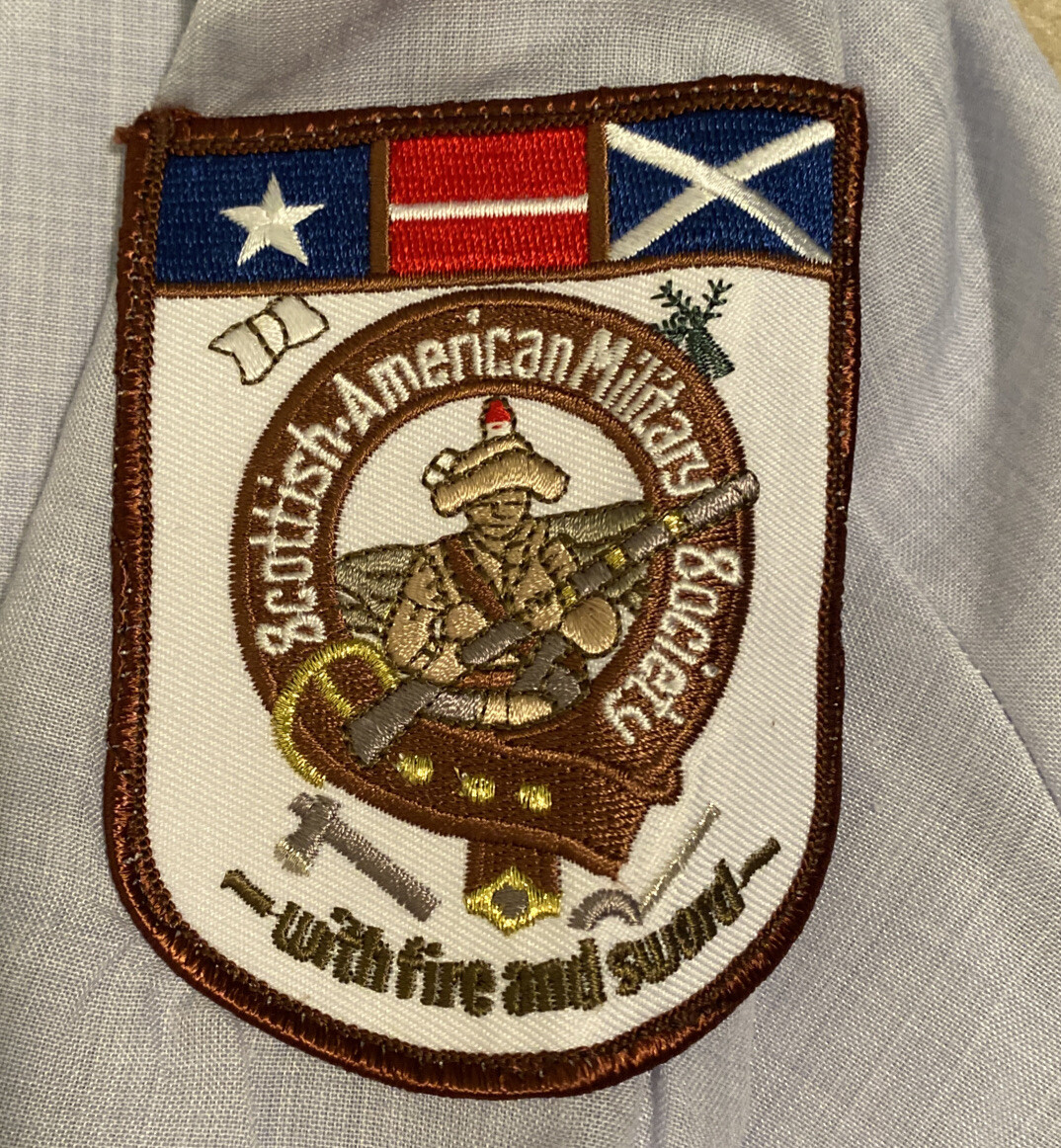 Scottish American Military Society Patch Blue Long Sleeve Dress Shirt ...