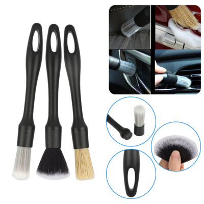 3Pcs Car Detail Brush Wash Auto Detailing Cleaning Kit Engine Wheel ...