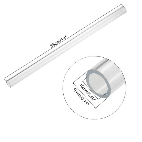 Acrylic Pipe Clear Rigid Tube 15mm ID 18mm OD 14" for Lamps and ...