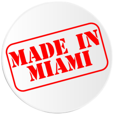 Made In Miami - 10 Pack Circle Stickers 3 Inch - Florida Dade 305 Born ...