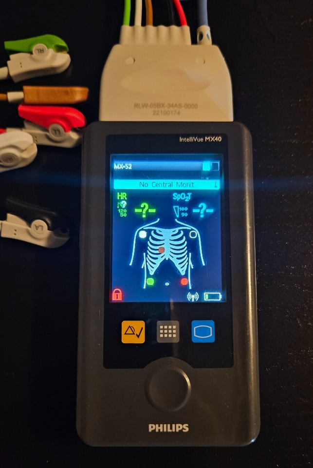 Philips IntelliVue MX40 Patient Monitor w/ 5 Leads Grabber | eBay