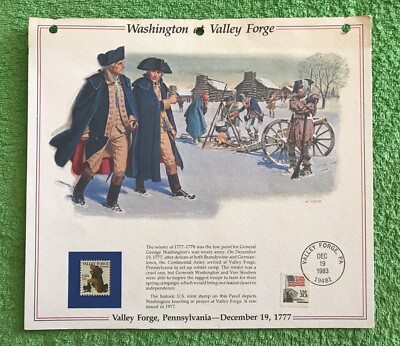 Panel Washington at Valley Forge Pennsylvania Issued Dec 19, 1777 Stamp ...