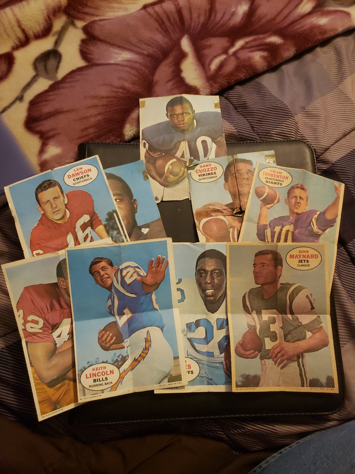 1968 Topps Football Posters Lot of 12 Sayers Tarkenton Hayes Dawson | eBay