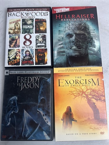 Lot of 4 Cult Classic Horror, Thriller Movie DVD Freddy Jason Exorcism ...