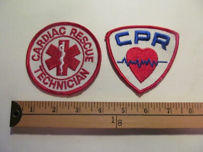 ( 2 CPR CARDIAC RESCUE TECHNICIAN AMBULANCE HALLOWEEN COSTUME PATCH ...