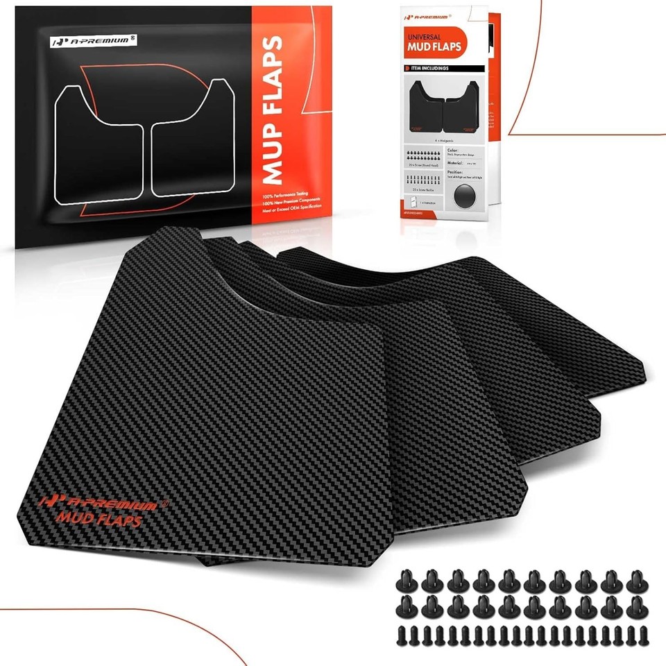 4 Pcs Black Universal Splash Guards Mud Flaps Mudflaps Mudguard Fender ...