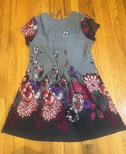 Vintage FUNKY PEOPLE Size L Colorful Boho Hippie Floral Poppy Pleated ...