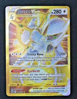 2022 POKEMON BRILLIANT STARS ARCEUS VSTAR 184/172 GOLD RAINBOW SECRET RARE | eBay