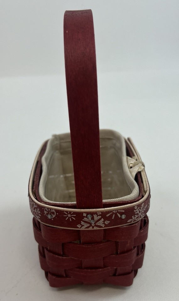 Longaberger 2010 Falling Snow Gift Basket Set W/ Liner Snowflakes ...