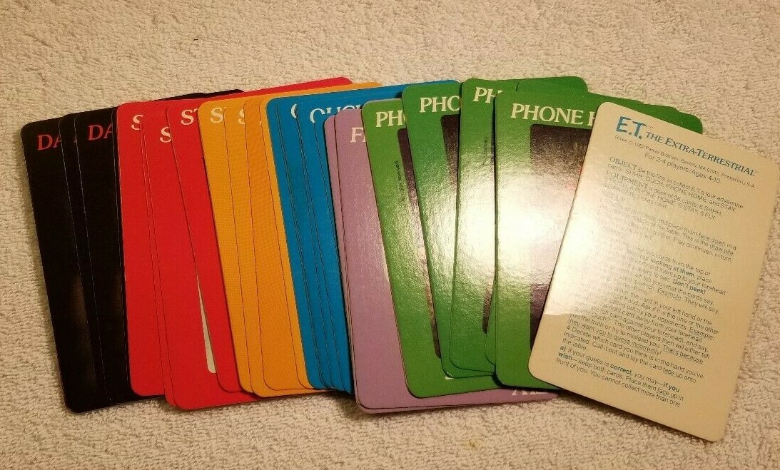 E.T. The Extra-Terrestrial Card Game (Parker Brothers) & Bendable Toy ...