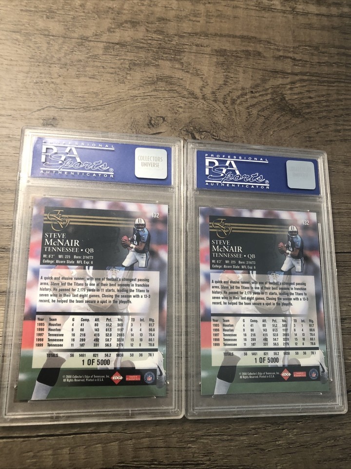 2000 Collector's Edge Graded Uncirculated #132 Steve McNair /5000 PSA ...