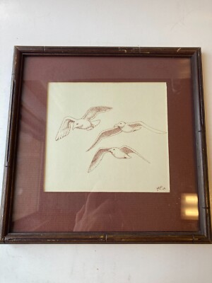 Seagull Art by Mimi 1979 10x10 frame | eBay