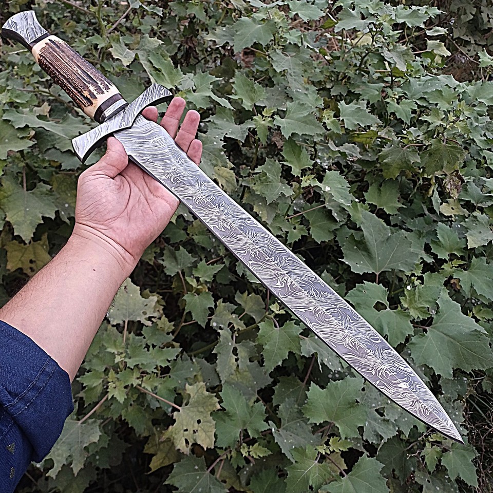 Medieval Sword - Viking Sword Battle Ready - Damascus Steel Short Sword ...