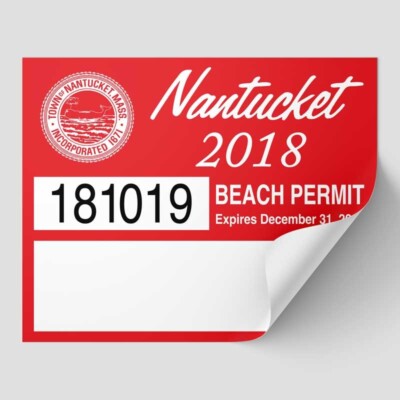 Nantucket Beach Permit Sticker Decal 2018 ACK | eBay
