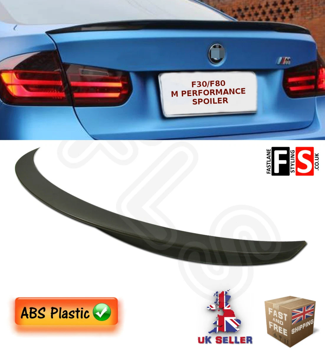 Spoiler Rear Serie F30 Saloon Psm Spoiler Performance Black, 50% OFF