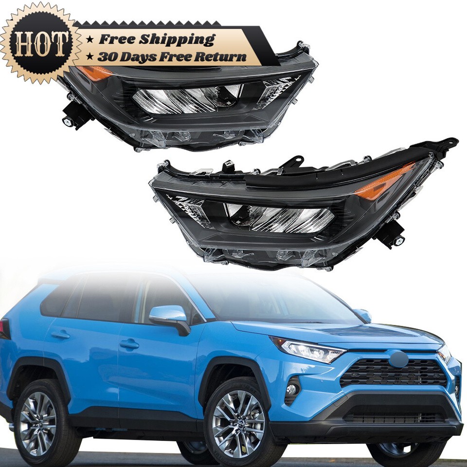 Silscvtt Left+Right Headlights For Toyota RAV4 LE XLE 2019-2022 LED ...