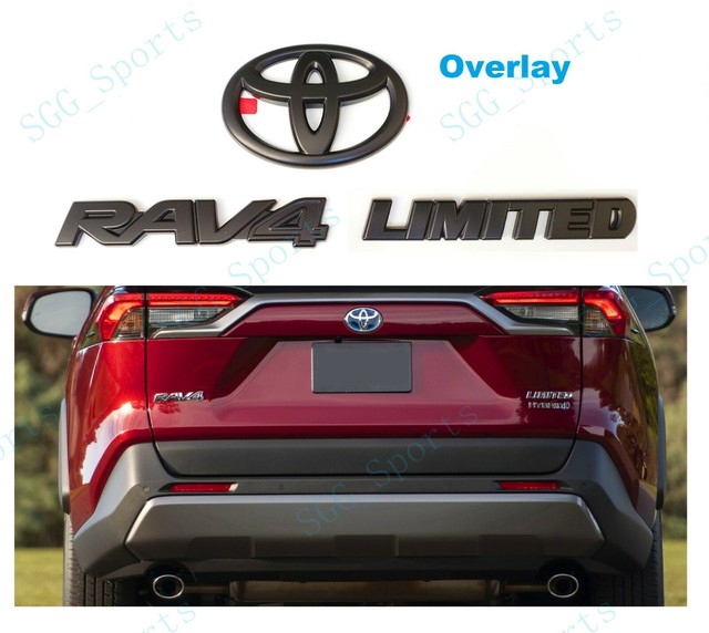 3pcs Set 2019-2021 Toyota Rav4 Hybrid Limited Blackout Emblem Overlay ...