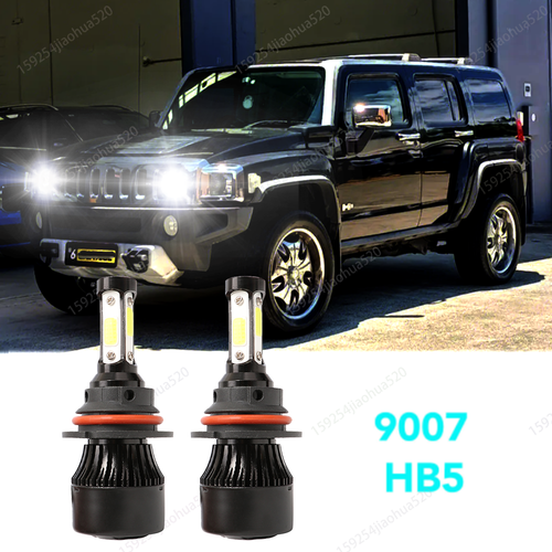For 2003-2009 Hummer H2 - 2X 9007 6000K Front LED Headlight Bulbs Hi/Lo ...
