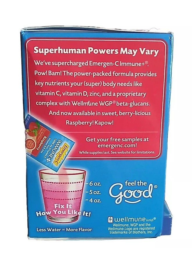 Emergen-C Immune Plus System Support Vitamin D Raspberry, 30 Packs (2x ...