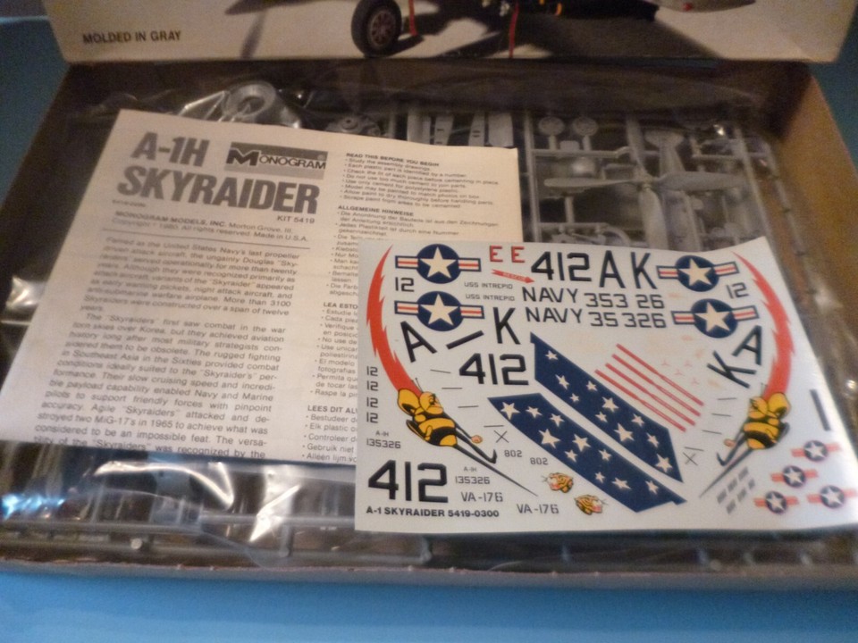 MONOGRAM 1/48 A-1H SKYRAIDER #5419 YEAR 1980 | eBay