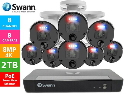Swann NVR8-8580 2TB HDD & 8 x NHD-875ER 4K Upscale Camera SONVK-879808 ...
