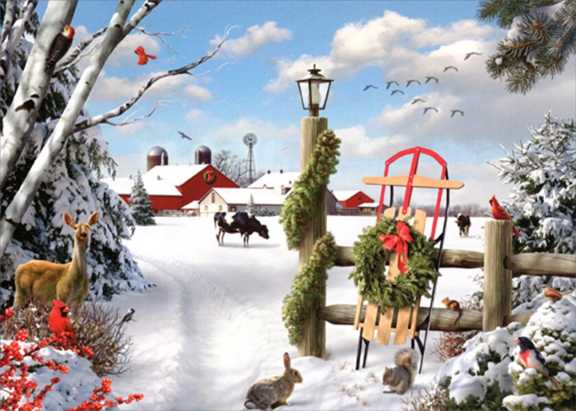 Christmas Farm Scene