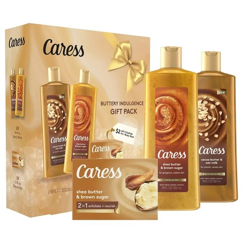 Caress Buttery Indulgence 3 Piece Body Wash & Soap Gift Pack 36 Fl Oz ...