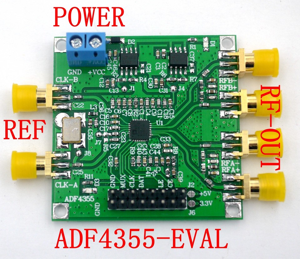 ADF4355 54M-6800MHz Phase Loop RF Source Board +OLED +STM32 Control +PC ...