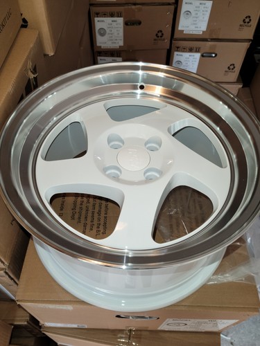16 inch RIM DEEP DISH WHEELS RIMS 4 LUG 4X100 +25mm NEW White Center ...