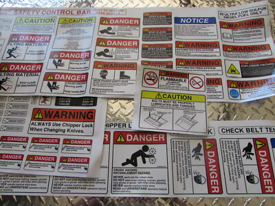 MORBARK WOOD CHIPPER SAFETY DECAL KIT FOR MULTIPLE CHIPPER MODELS | eBay