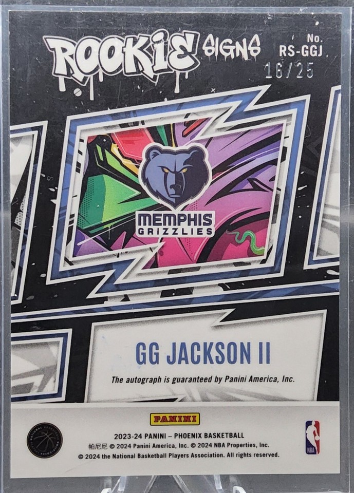 2023-24 Phoenix GG Jackson #266 Rookie Signs BLUE Prizm Auto SSP /25 ...