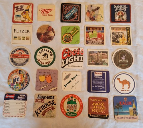 90's - 25 Assorted Drink Coasters - Perfect Shape | eBay
