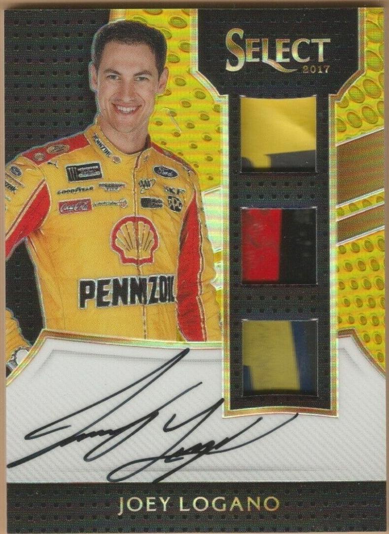 2017 Panini Select - Signature Swatches Triple Joey Logano #SST-JL Gold ...