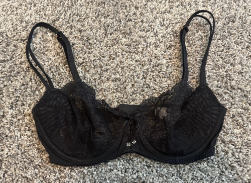 Victoria's Secret Black Lace Unlined Demi Bra Women's Size 32D | eBay