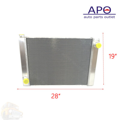 New Ford / Mopar Universal Aluminum Racing Radiator 28" x 19" x3'' 2 ...